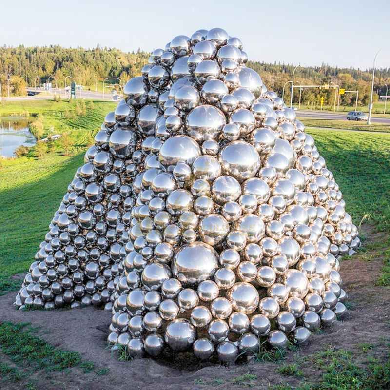 Mirror Polished Huge Abstract Art Stainless Steel Ball Sculpture for Park