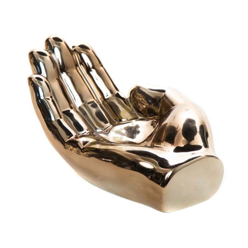 Outdoor decoration large hand stainless steel sculpture