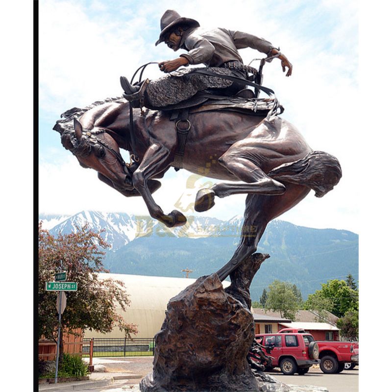 Bronze metal crafts rider cowboy and man riding horse statue sculpture ... Bronze metal crafts rider cowboy and man riding horse statue sculpture ...