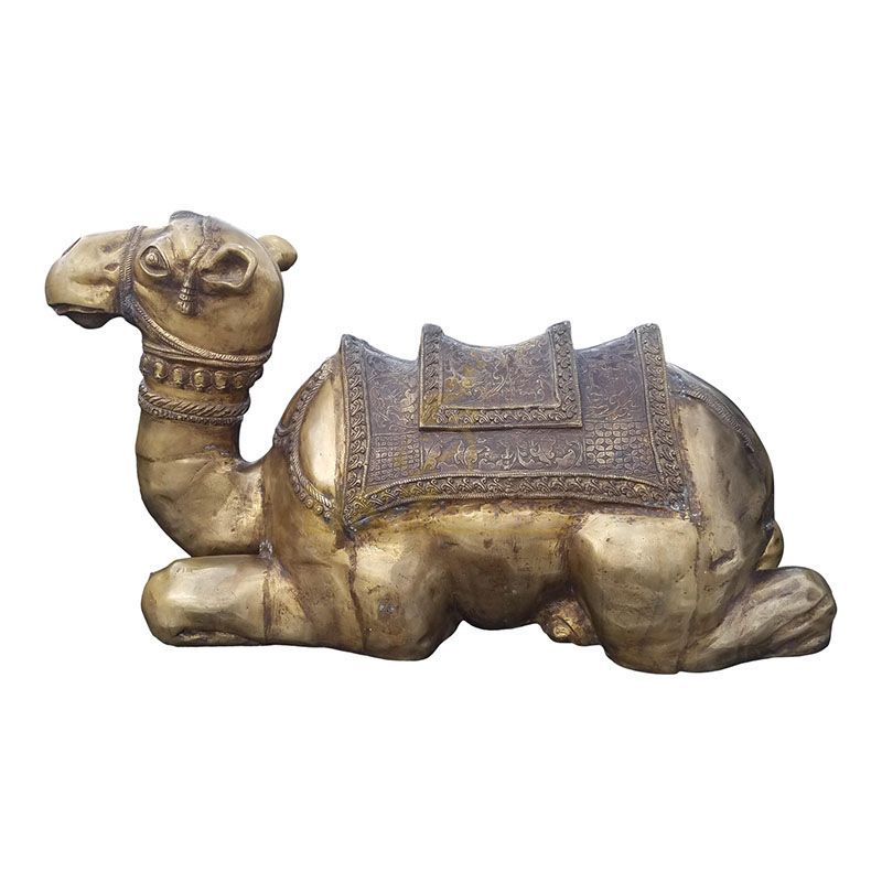 Outdoor life size vintage brass camel statue for sale