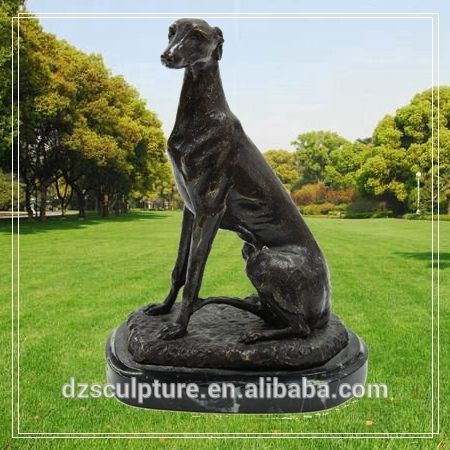 High Quality Exquisite garden decoration black bronze greyhound statue ...