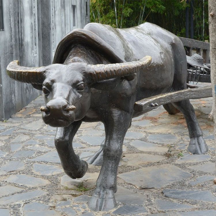 large bronze buffalo statue life size for yard
