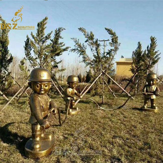 Outdoor fireman garden lawn statues decor