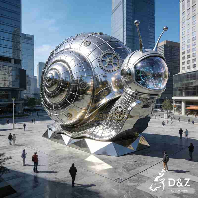Giant Metal Space Snail Sculpture for Garden DZJ-300