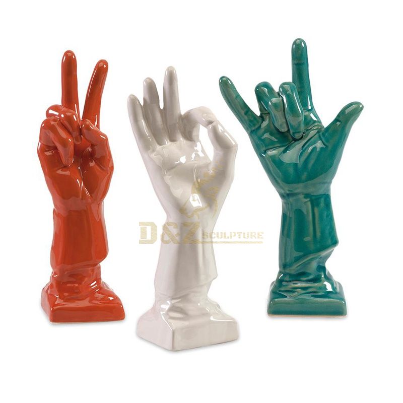 Modern Polished Human Hand Sculptures Stainless Steel Hands Statue