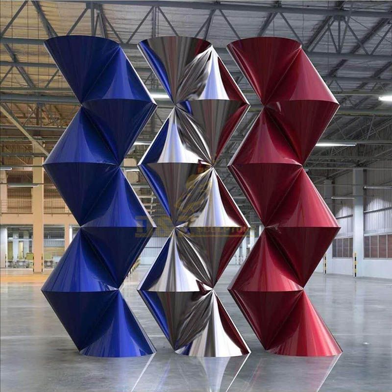 Large Abstract Stainless Steel Geometric Metal Sculpture