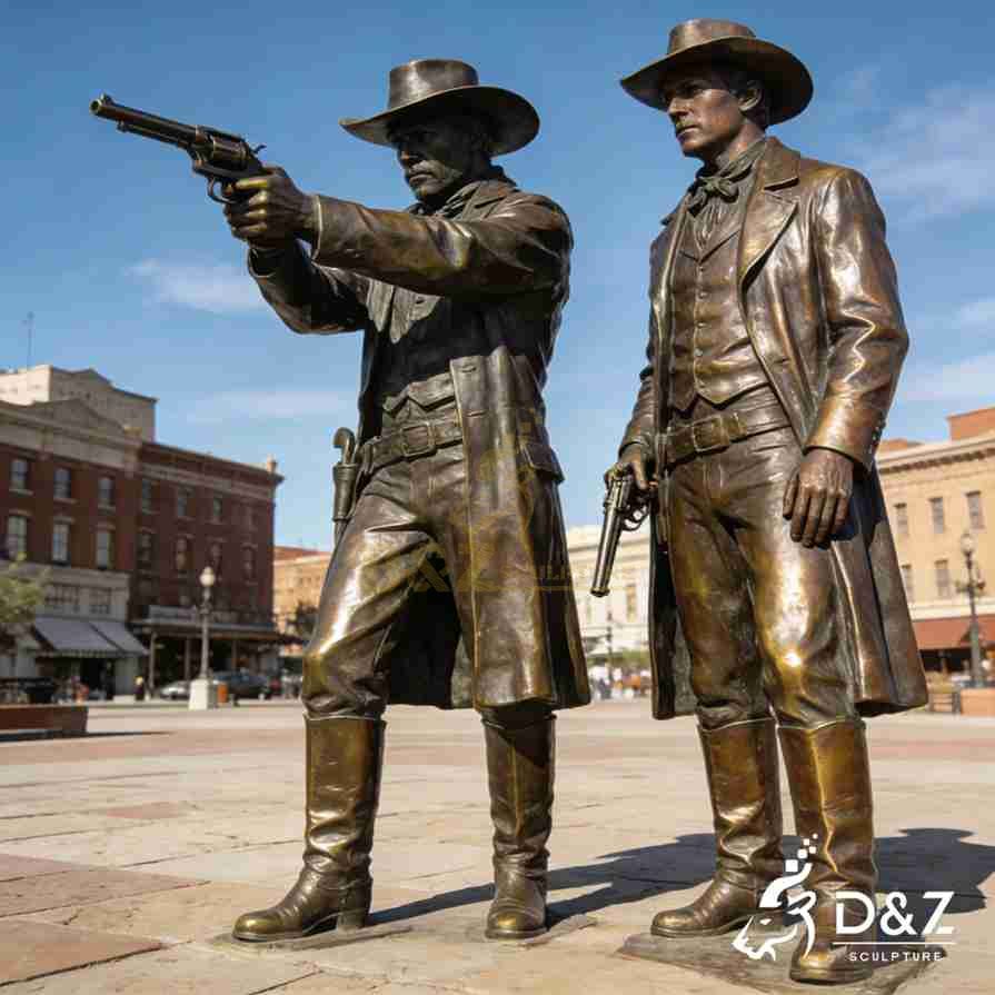 Large Outdoor Bronze Cowboy Statue for Sale DZJ-378